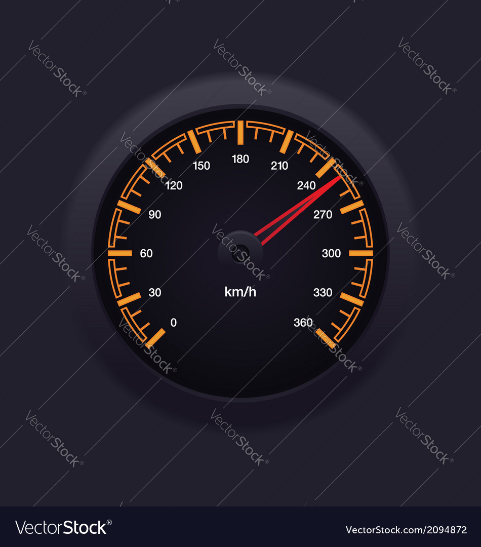 Orange Speedometer Dashboard Royalty Free Vector Image
