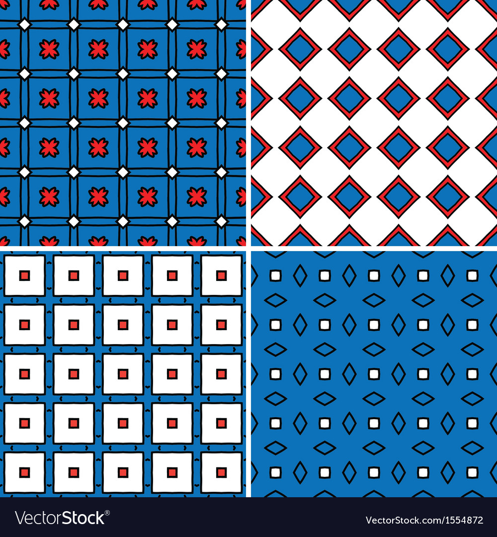 Seamless pattern set Royalty Free Vector Image