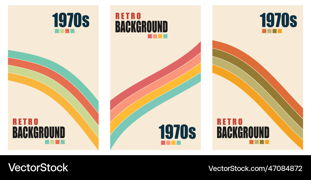 Set of retro vertical postersabstract backgrounds Vector Image