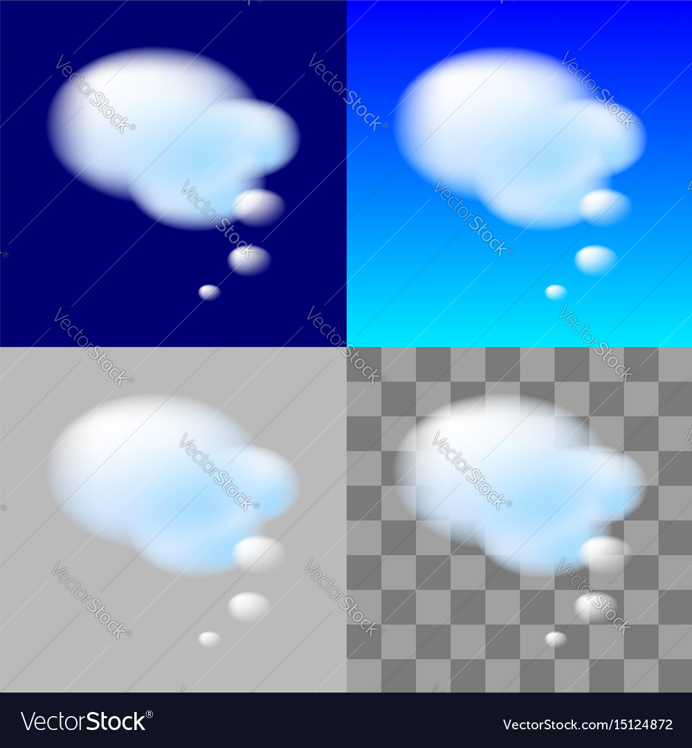 Thinking bubbles white cloud transparent element Vector Image