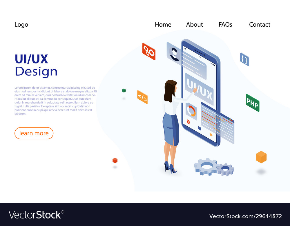 Ui ux design concept ux Royalty Free Vector Image