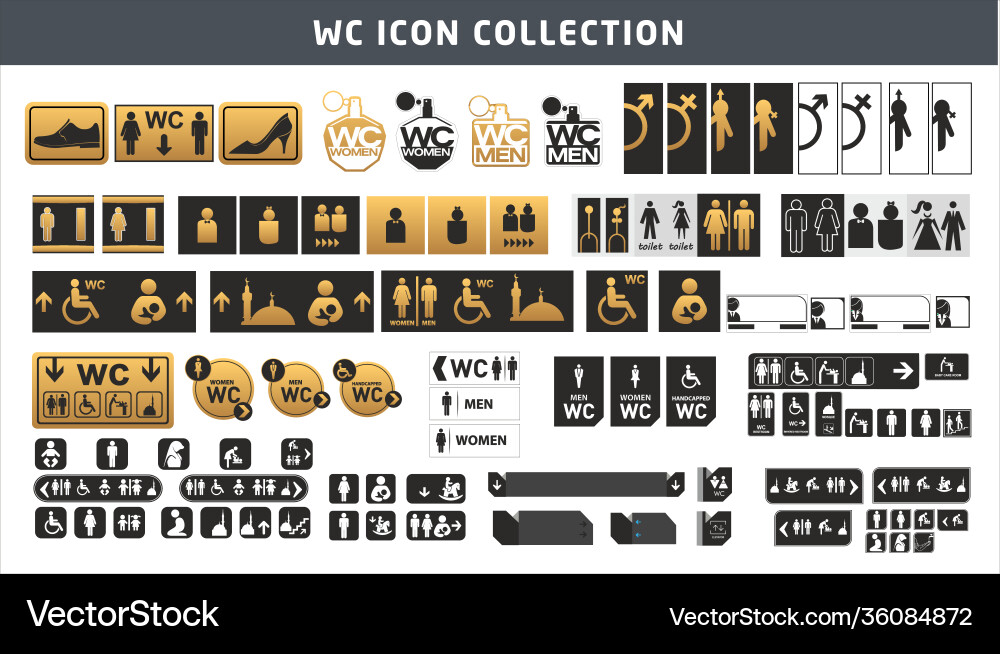 Wc icon toilet and restroom Royalty Free Vector Image