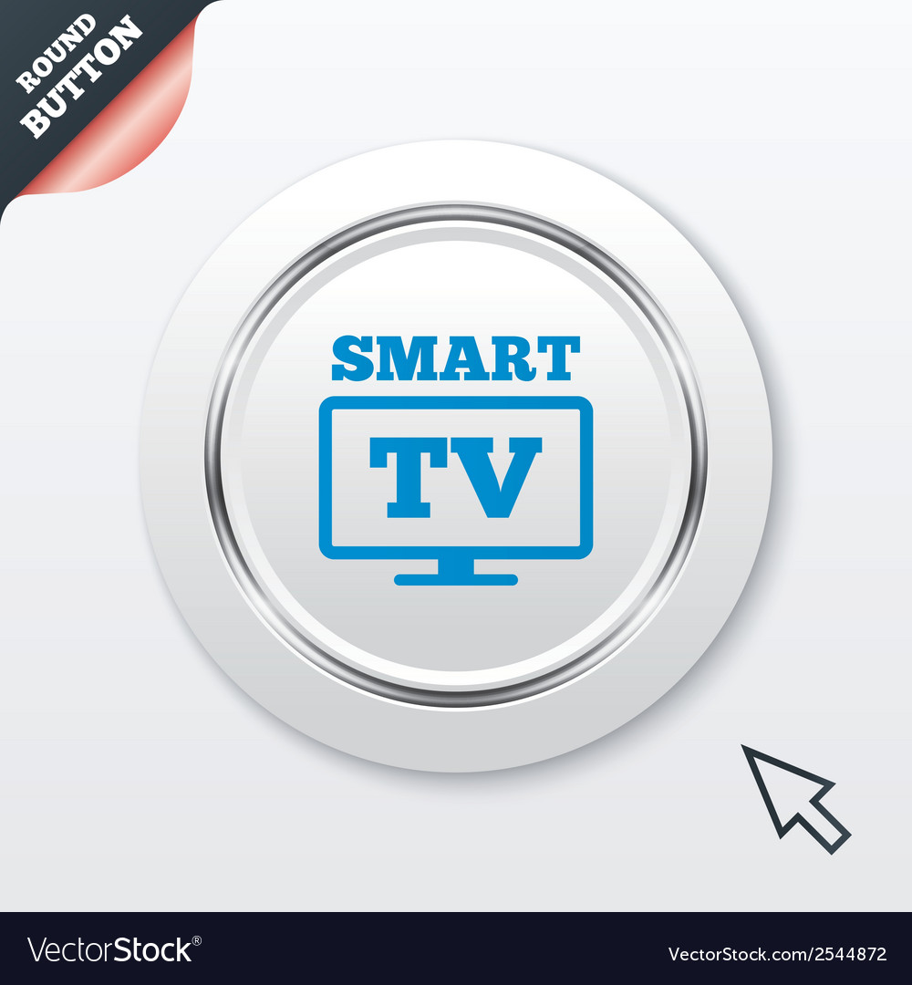 Widescreen smart tv sign icon television set Vector Image