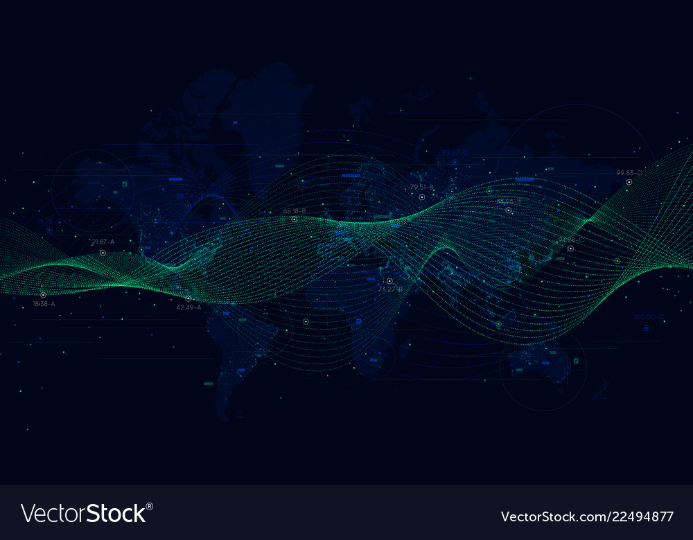 Abstract background with dynamic waves big data Vector Image
