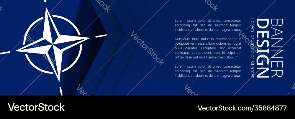 Banner template with flag nato for advertising Vector Image