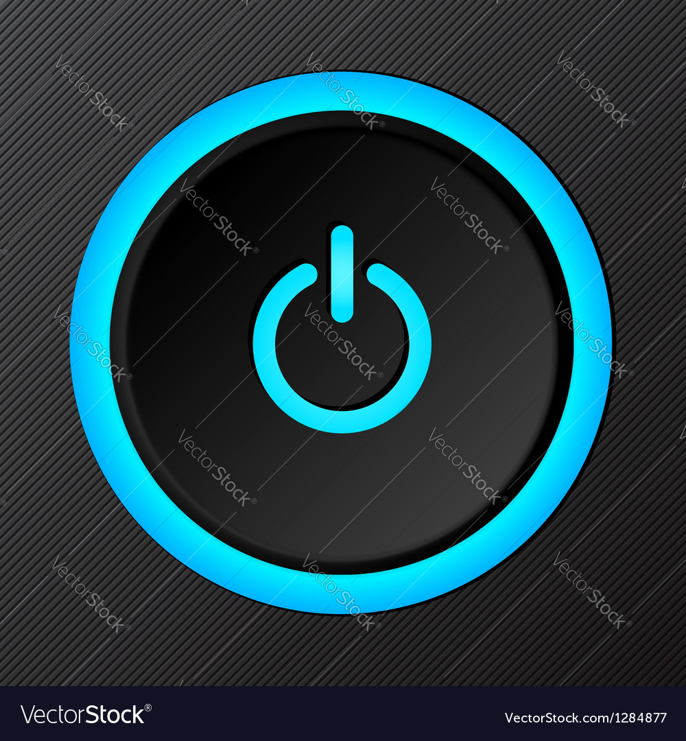Black plastic power button Royalty Free Vector Image