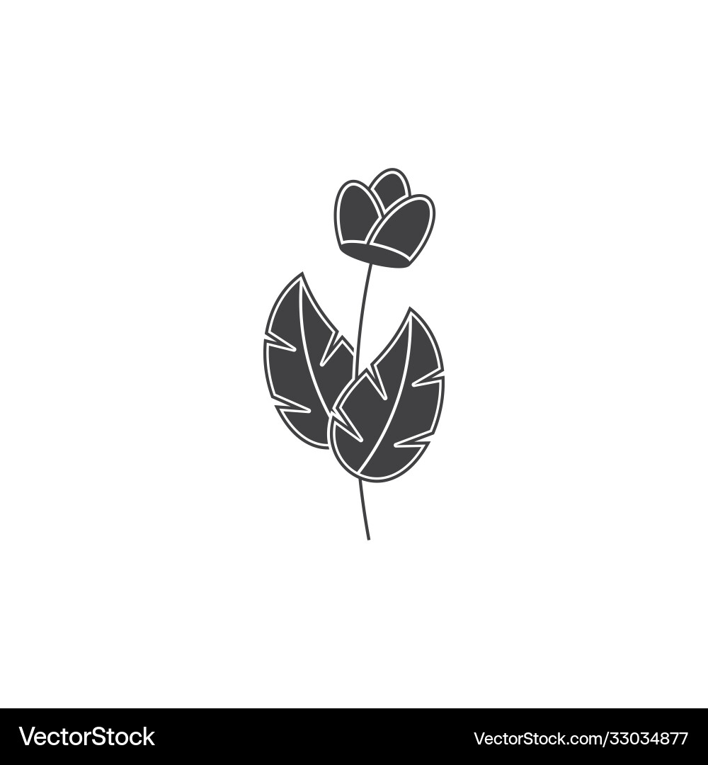 Rose tree simple geometric beauty symbol logo Vector Image