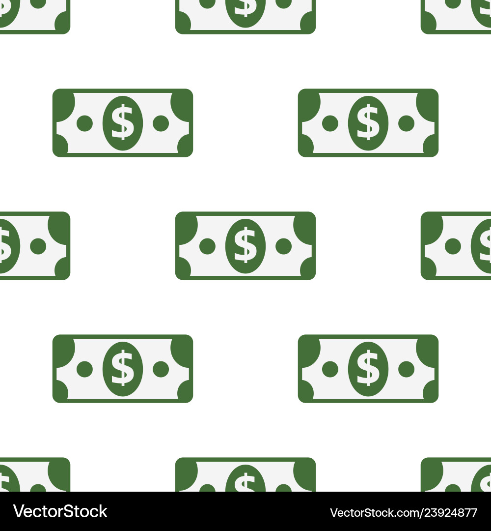 Seamless pattern of paper dollar symbol Royalty Free Vector