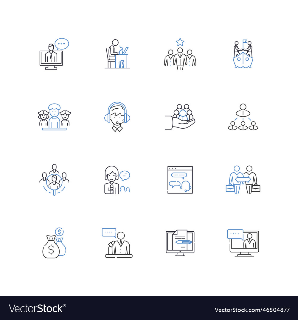 Staffing line icons collection recruitment Vector Image Staffing line icons collection recruitment Vector Image