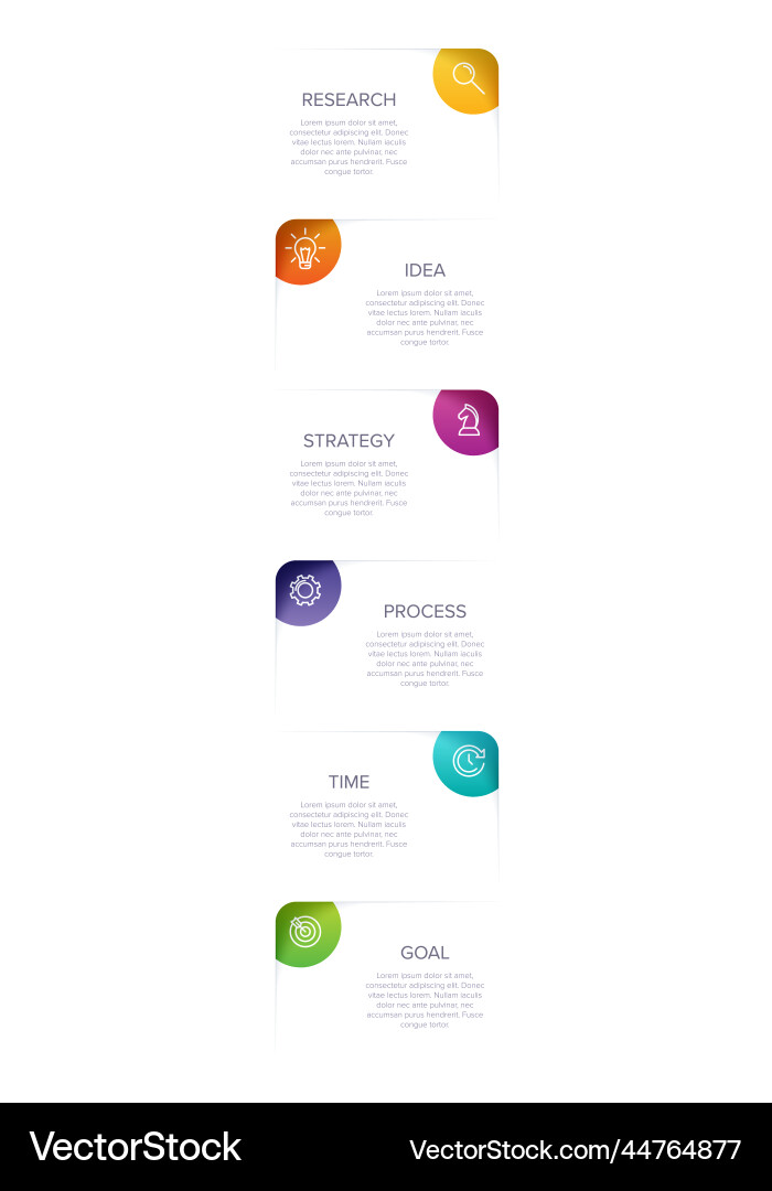 Vertical infographic design with icons and 6 Vector Image