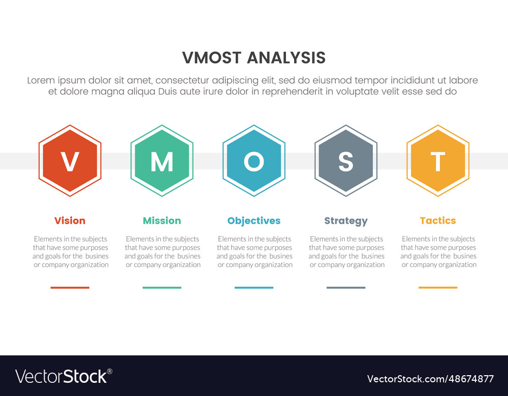 Vmost analysis model framework infographic 5 Vector Image