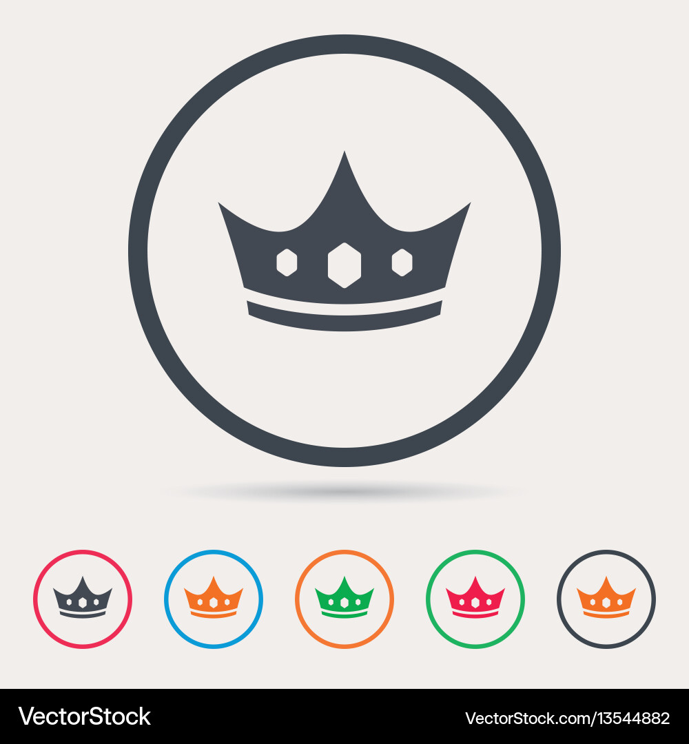 Crown icon royal throne leader sign Royalty Free Vector