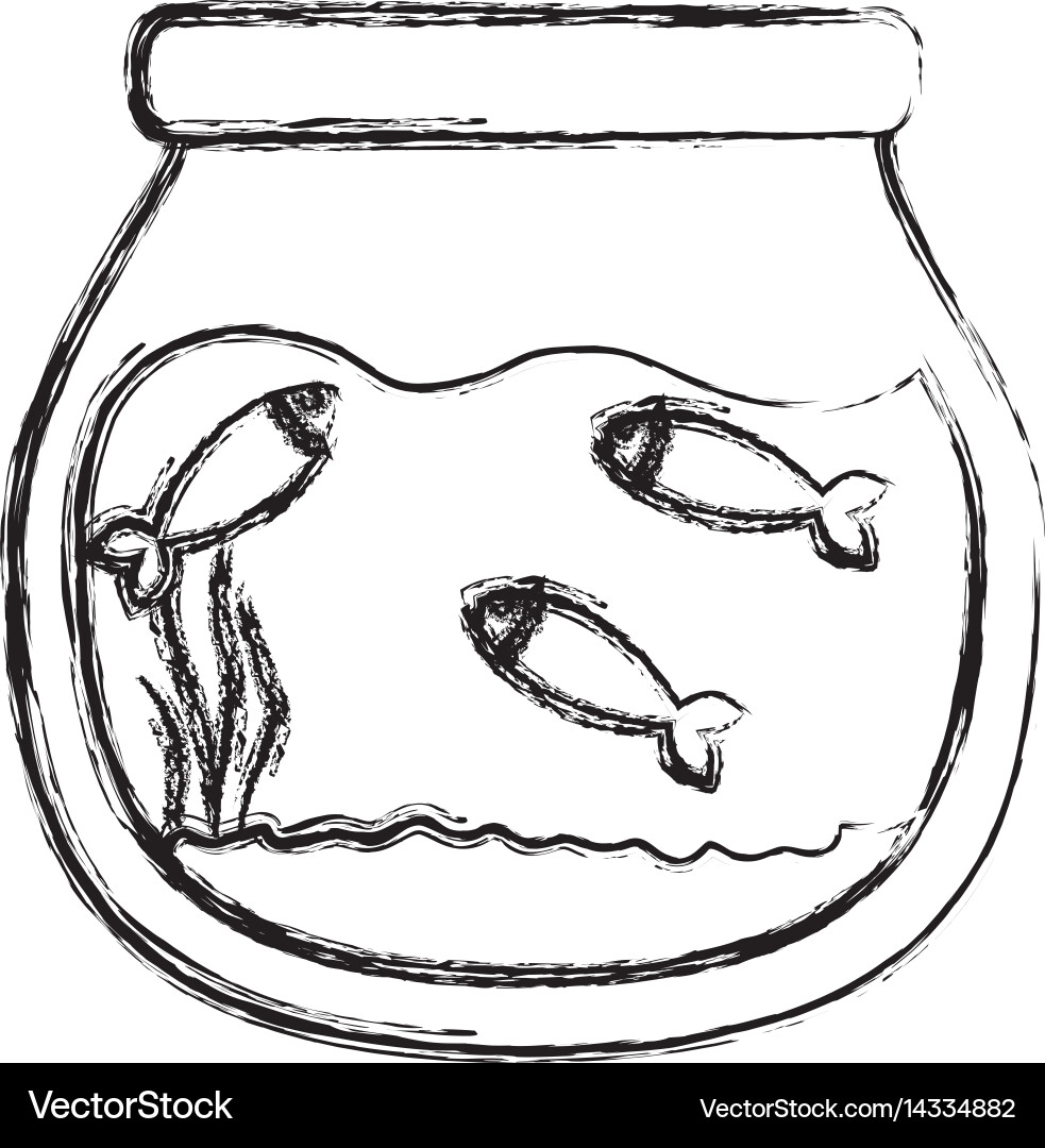 Fishbowl aquarium bowl Royalty Free Vector Image