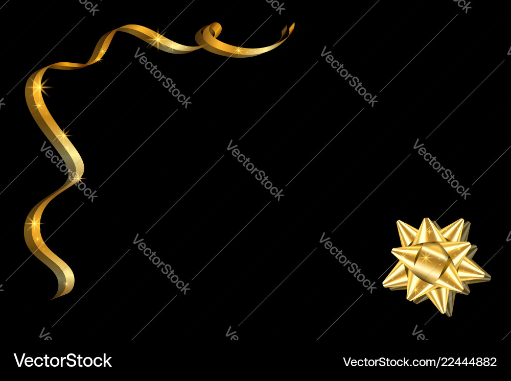 Gold ribbon frame golden serpentine design Vector Image