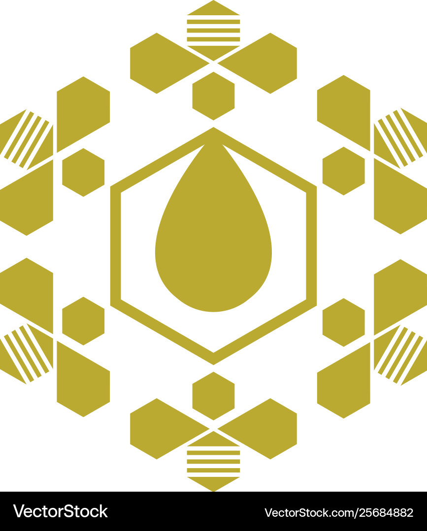 Golden honey logo design Royalty Free Vector Image