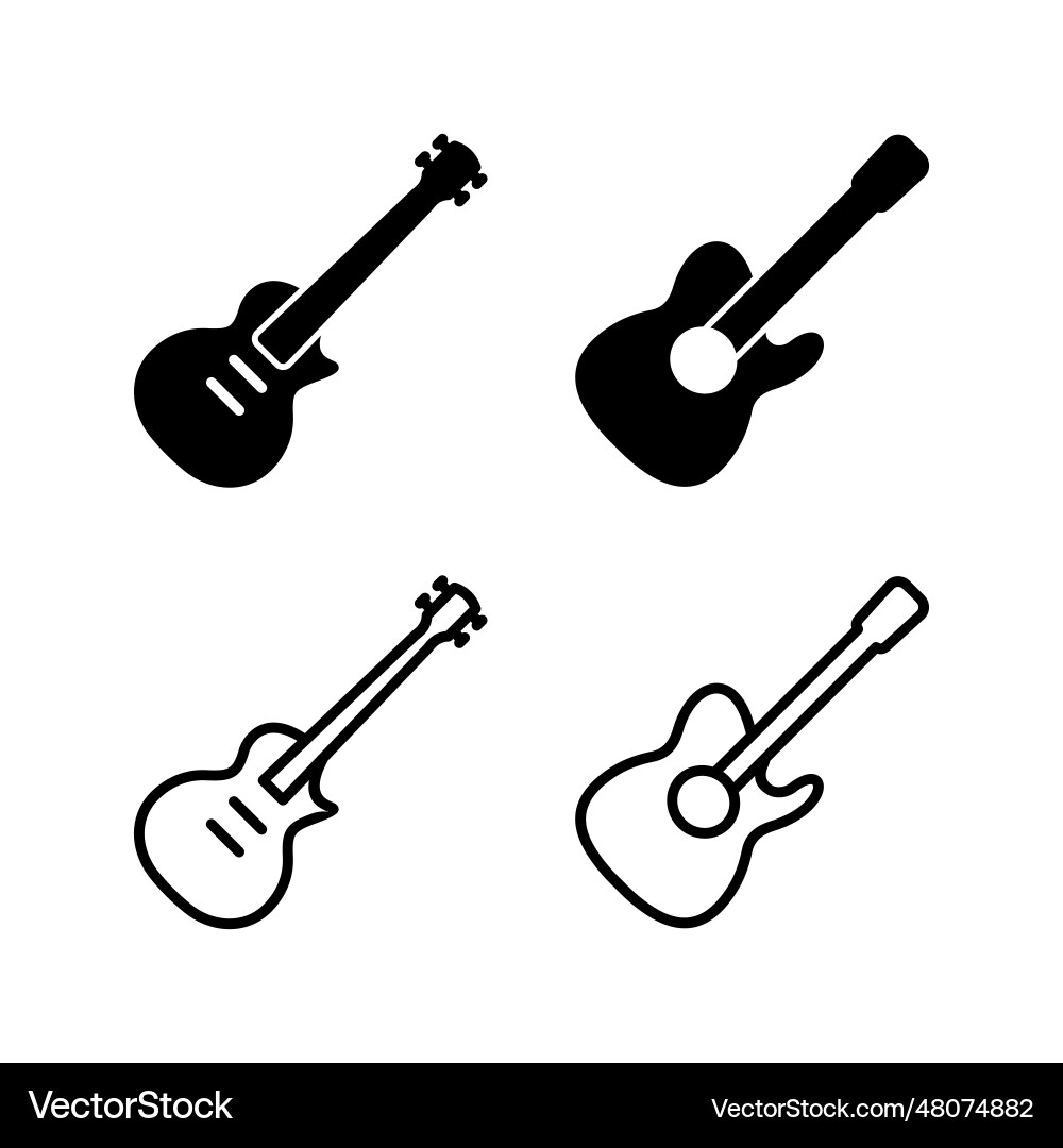 Guitar icon musical instrument sign Royalty Free Vector