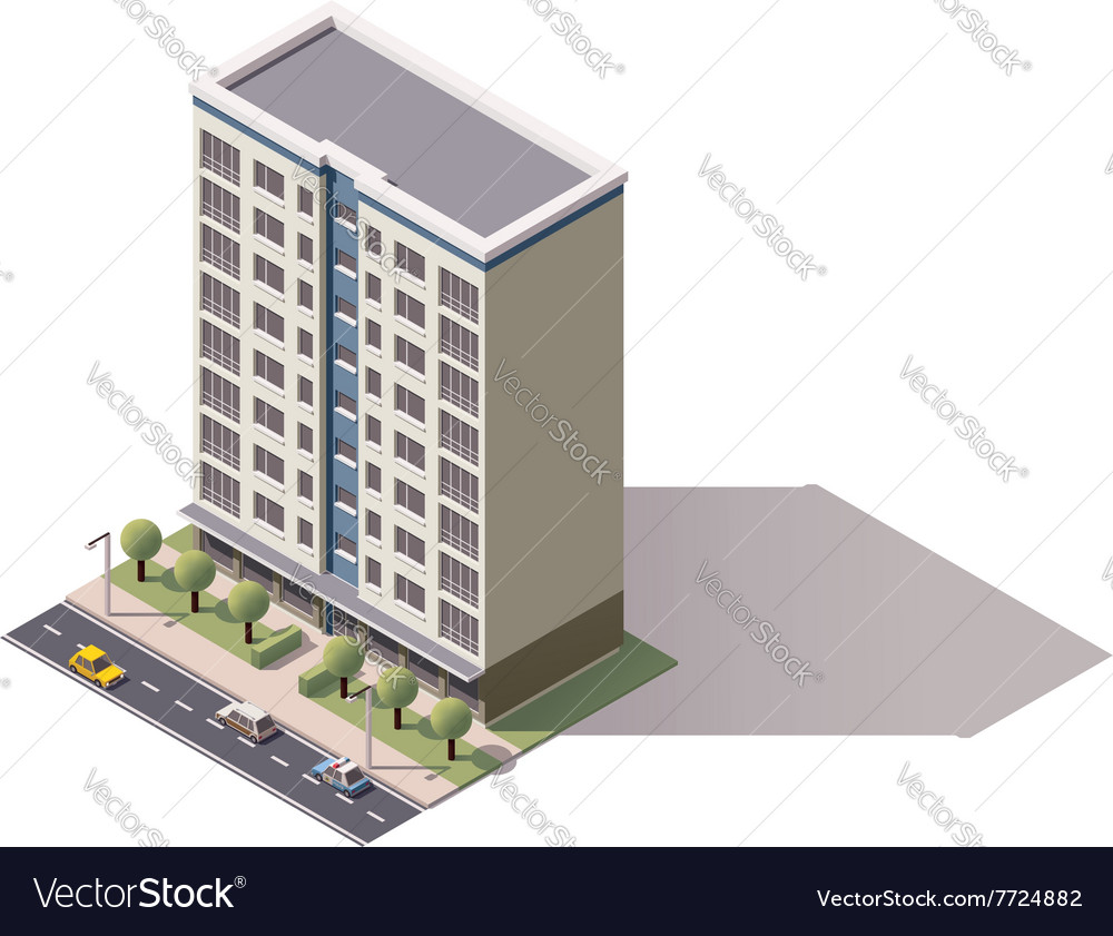 Isometric building Royalty Free Vector Image - VectorStock