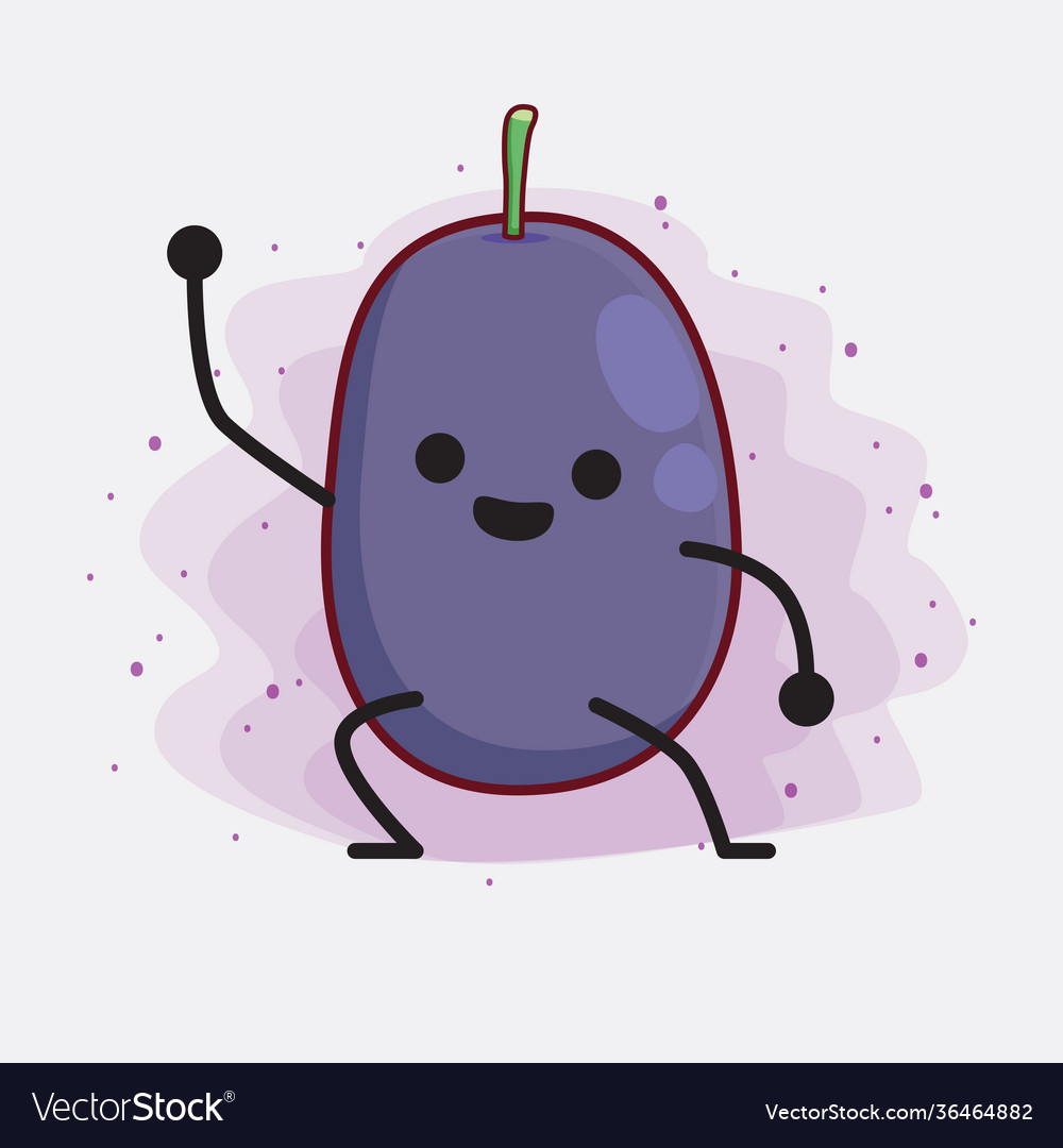 Java plum fruit cute character with simple face Vector Image