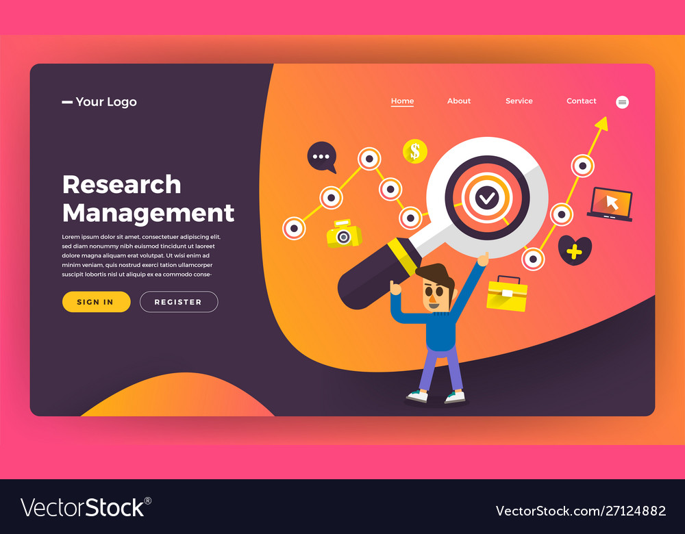 Mock-up design website flat design concept Vector Image