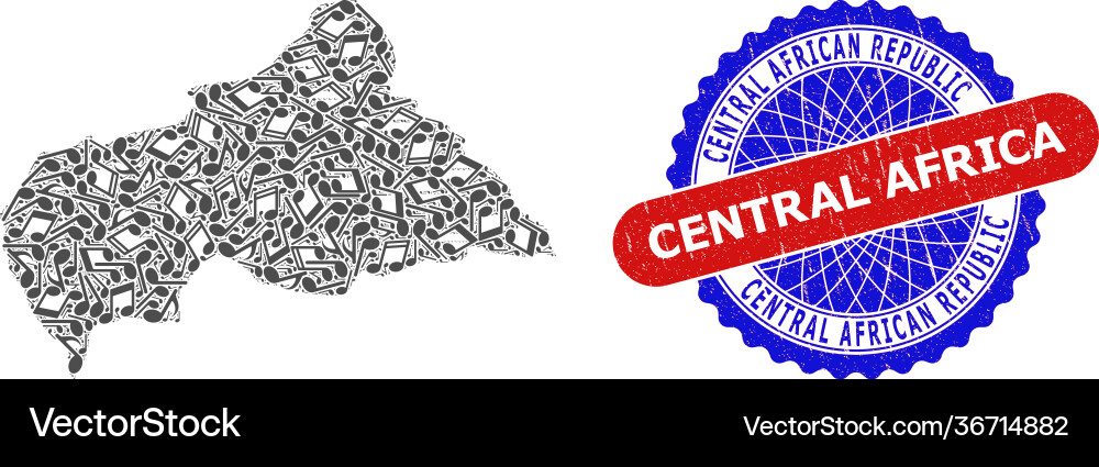 Music notation mosaic for central african republic