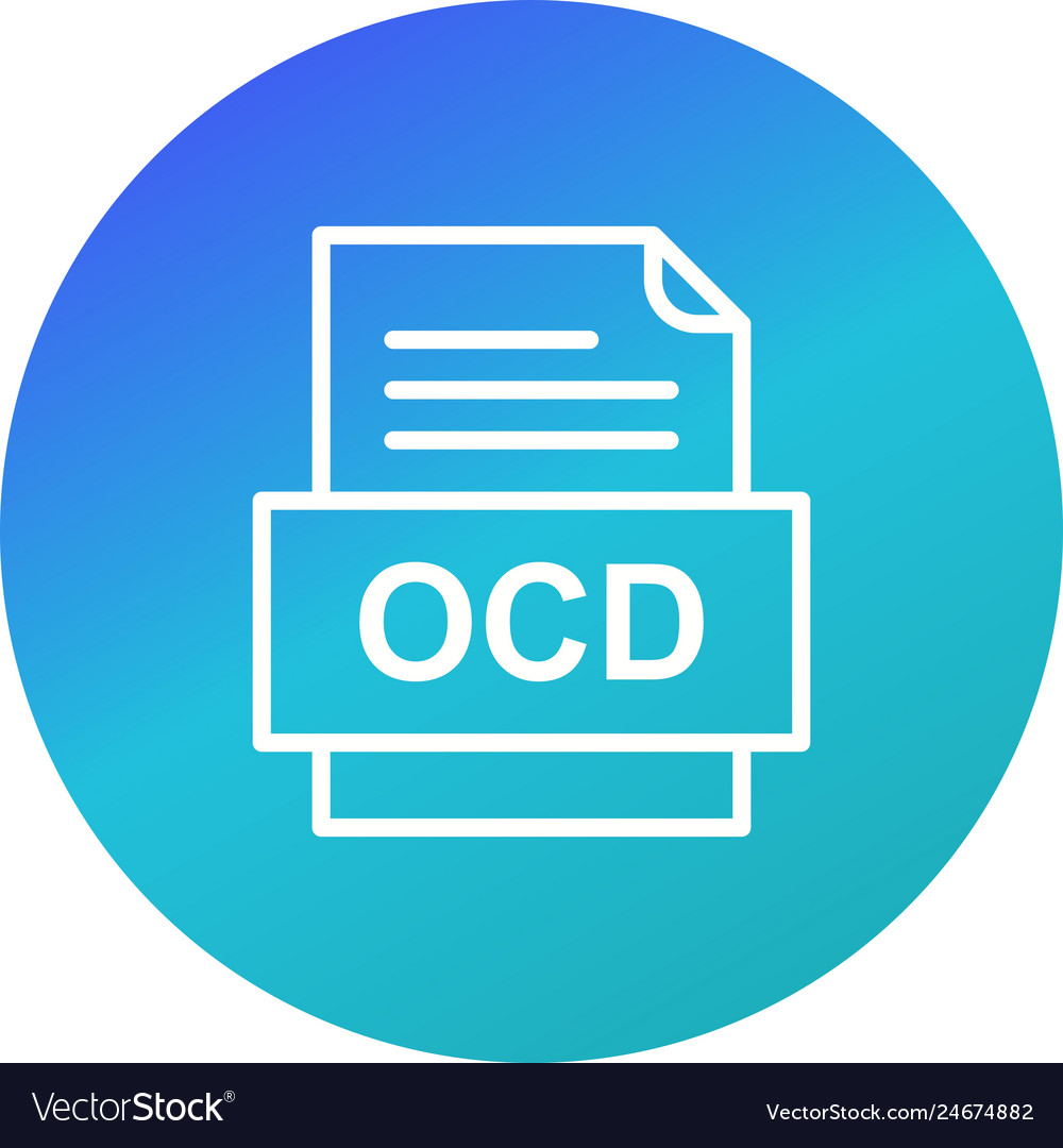 Ocd file document icon Royalty Free Vector Image