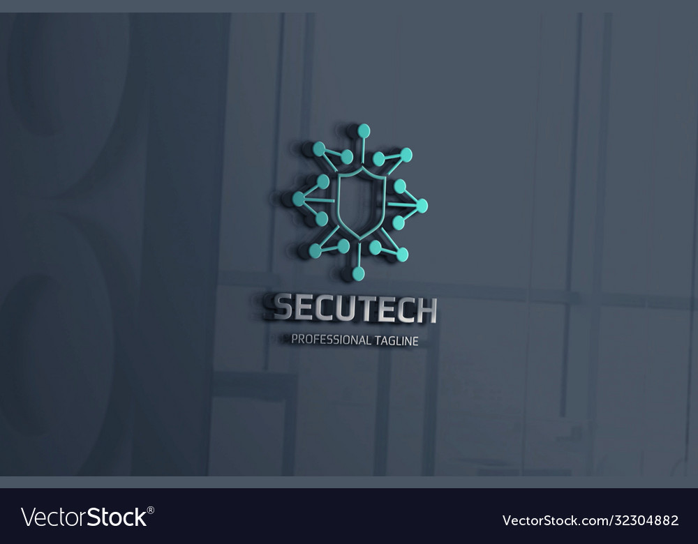 Secure technology logo Royalty Free Vector Image