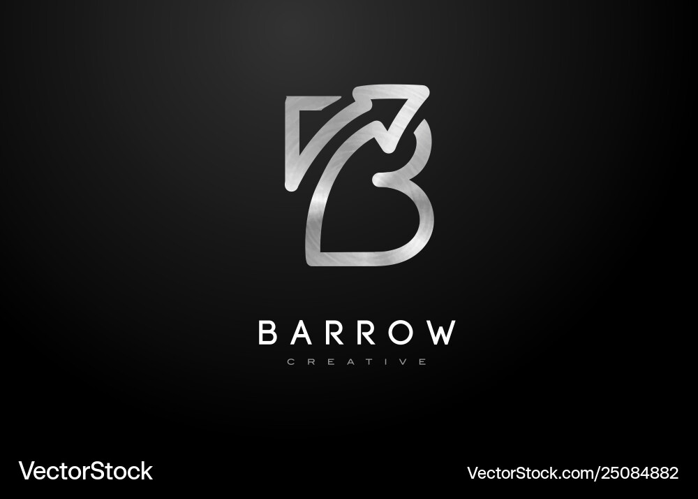 Silver metal b logo letter icon design Royalty Free Vector