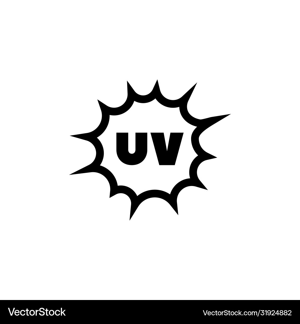 Uv sun ray ultra violet protection flat icon Vector Image