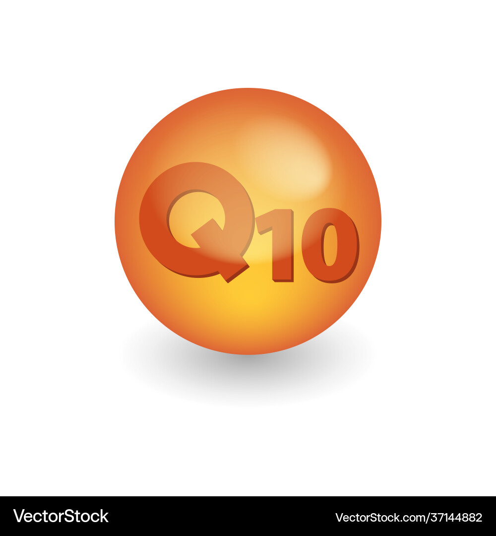 Vitamin q10 gold icon vitamin tocopherol Vector Image