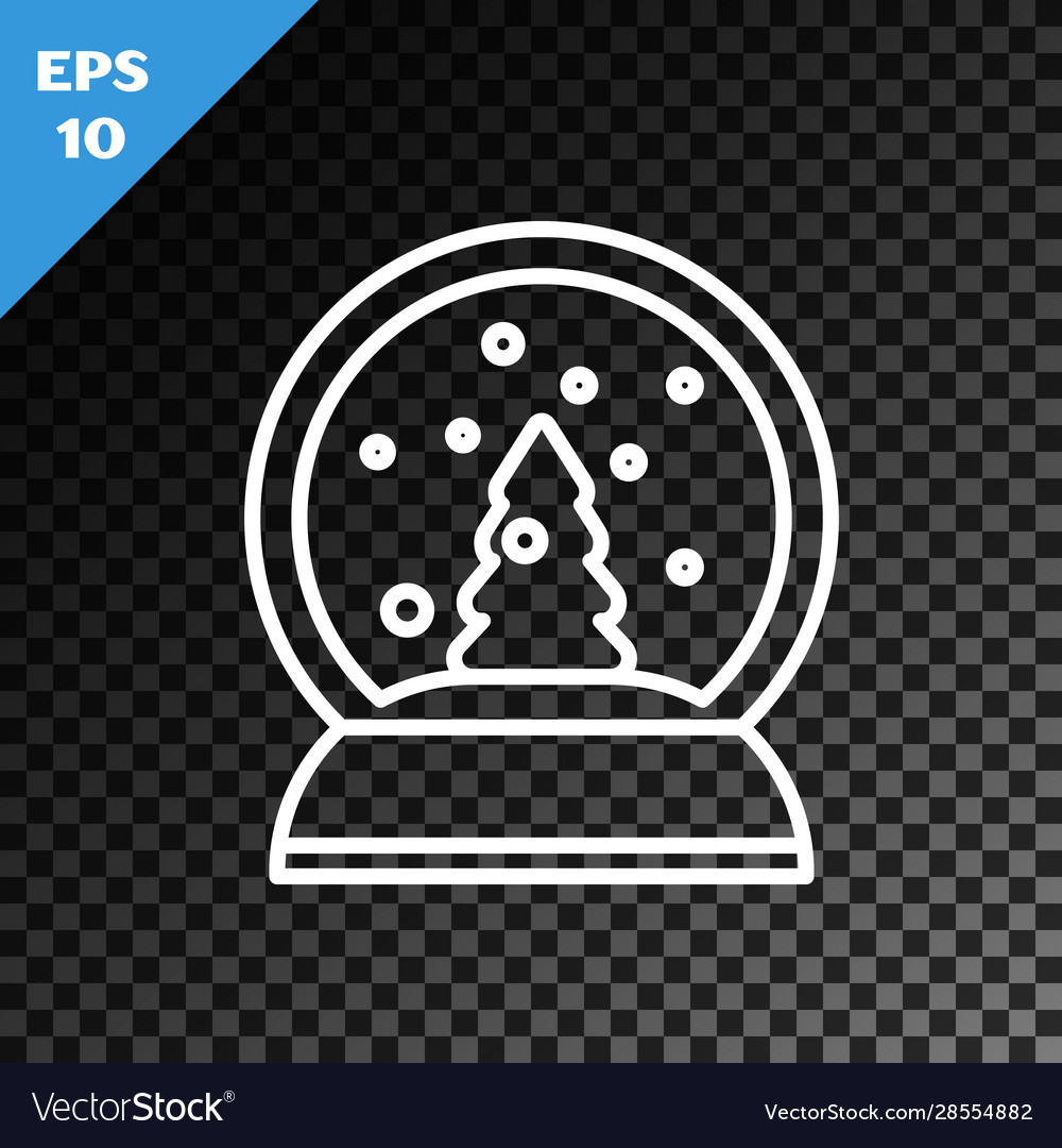 White line christmas snow globe with fallen snow Vector Image