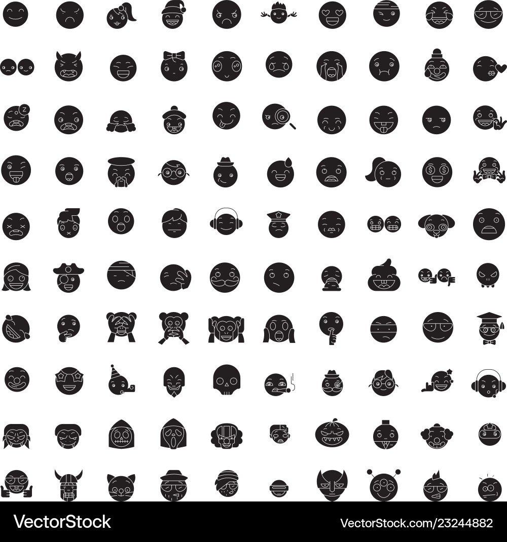 Zany face emoji black concept icon Royalty Free Vector Image