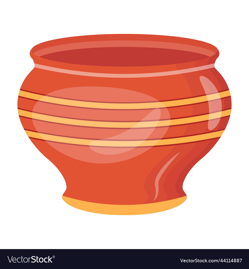 A ceramic pot flat Royalty Free Vector Image - VectorStock