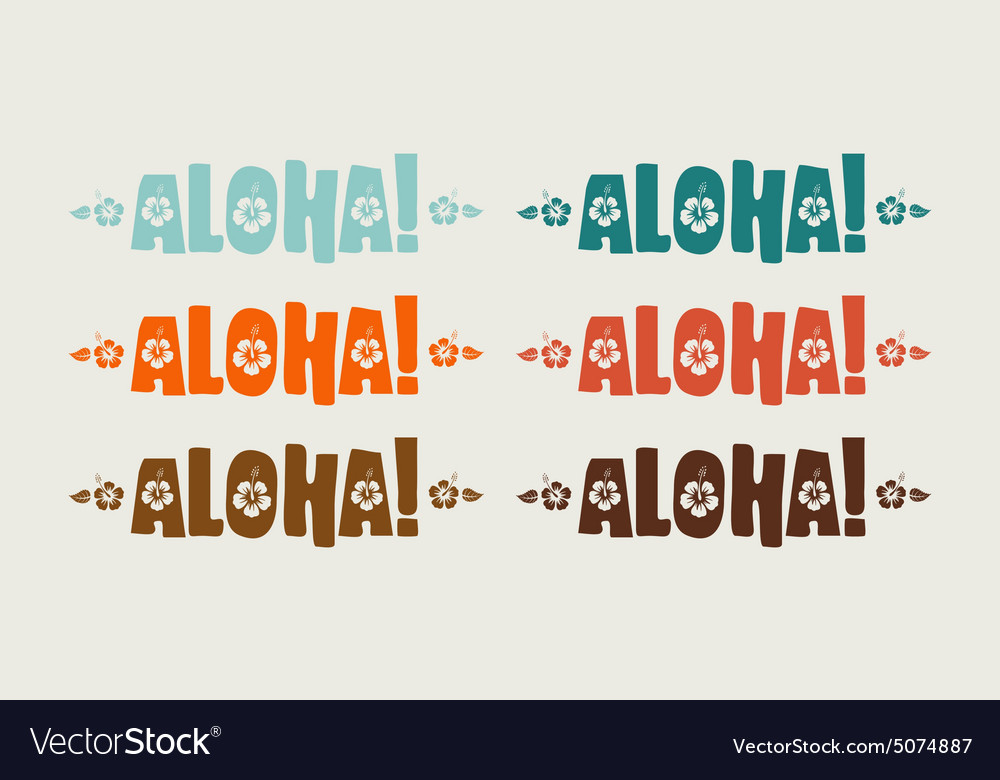 Aloha simple Royalty Free Vector Image - VectorStock