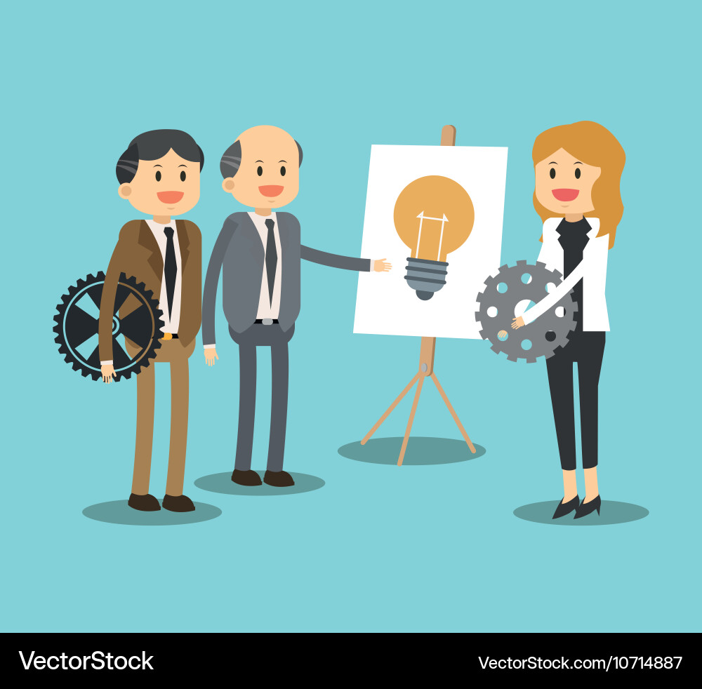 Businesspeople cartoon and solution design Vector Image