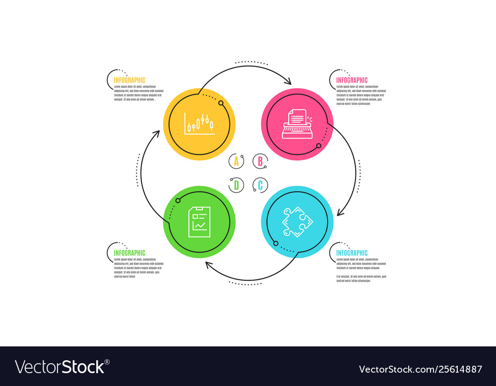 Candlestick graph typewriter and report document Vector Image