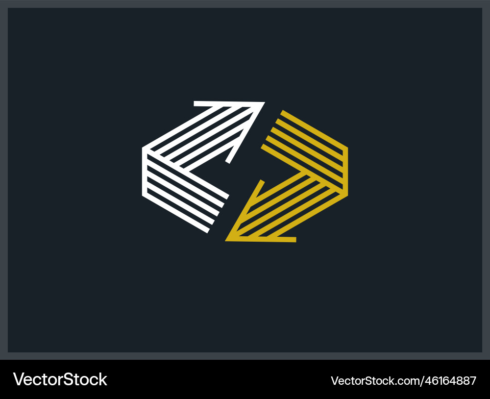 Concept arrows logo isolated double arrows symbol Vector Image