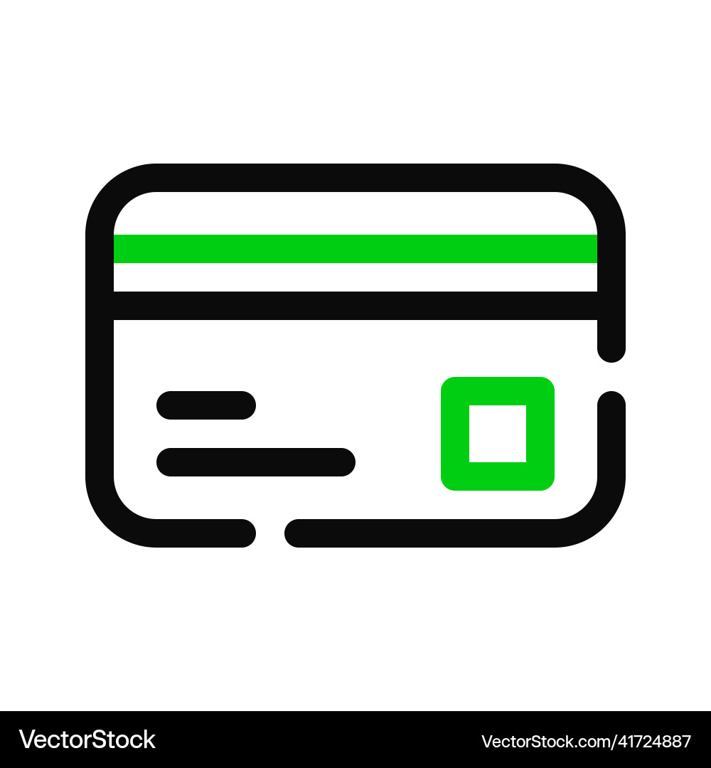 Credit card simple line art pixel perfect Vector Image