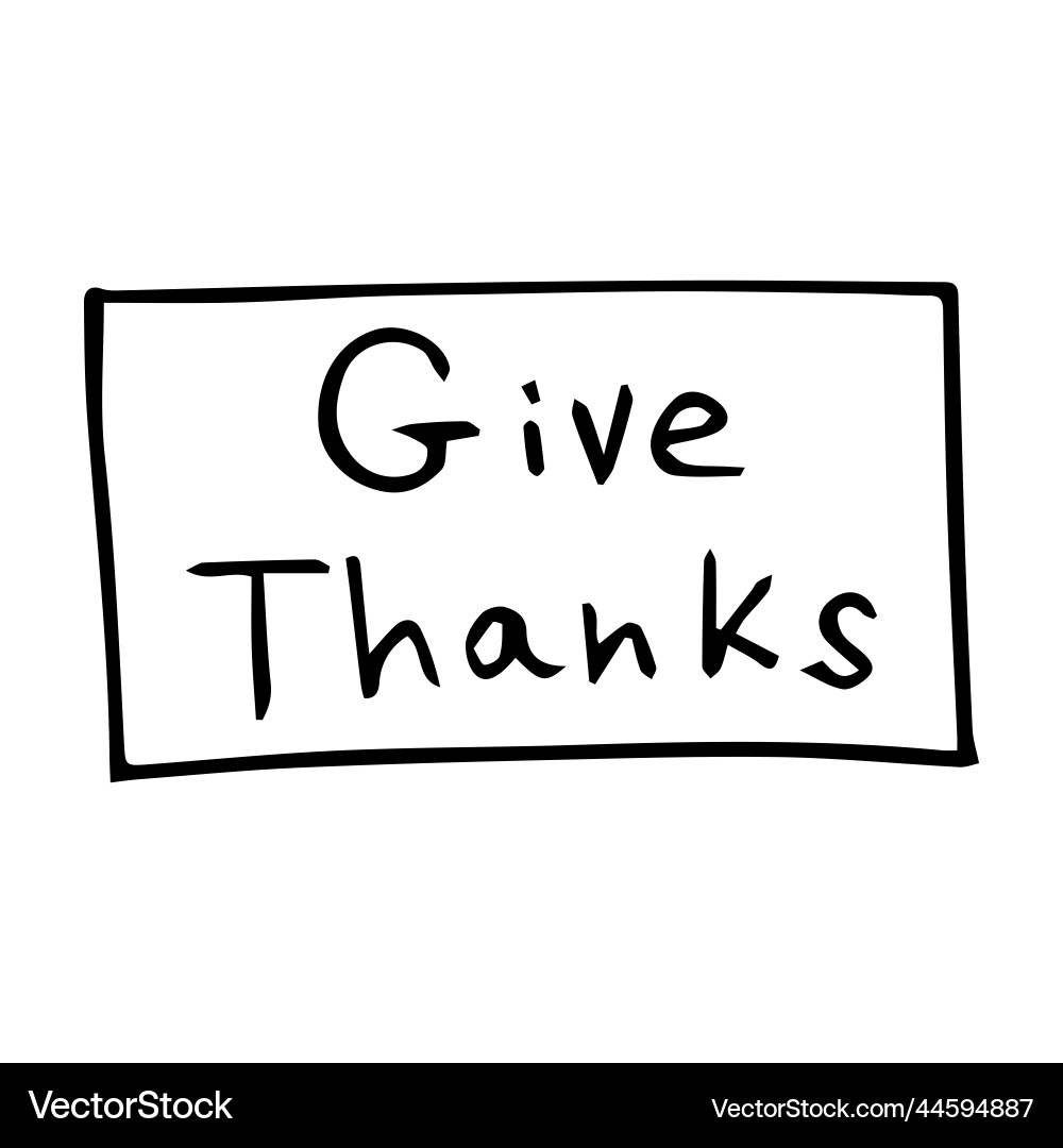 Doodle give thanks hand-drawn happy thanksgiving Vector Image