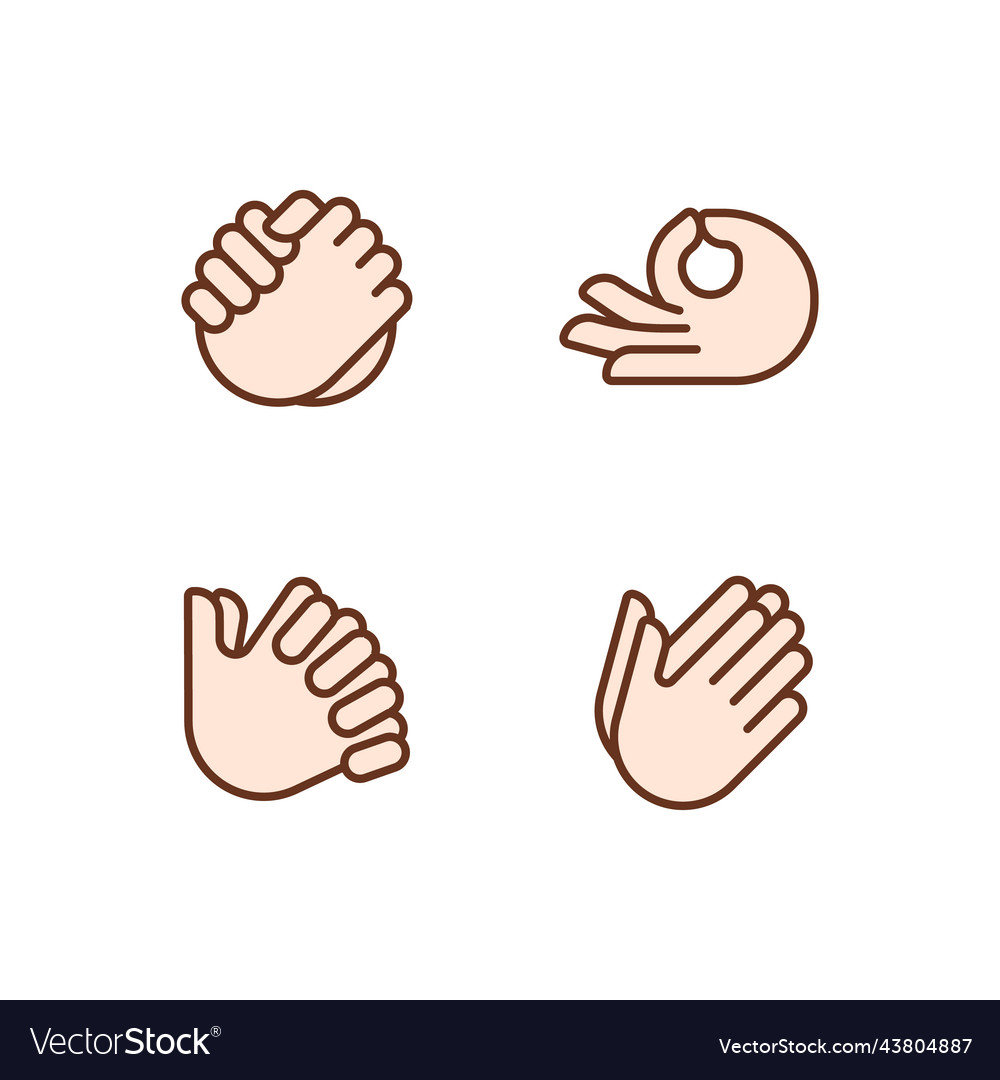 Gestures communication pixel perfect rgb color Vector Image Gestures communication pixel perfect rgb color Vector Image