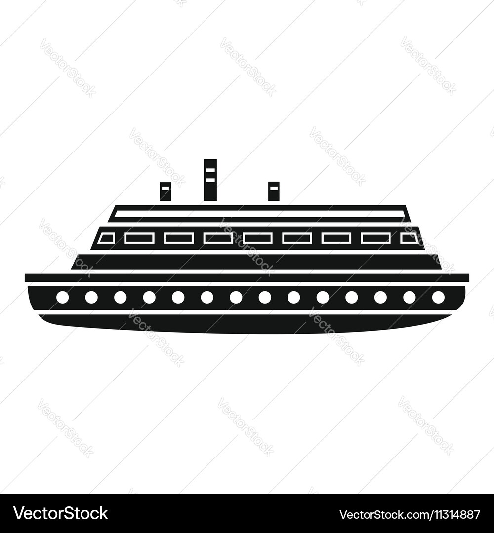 Long ship icon simple style Royalty Free Vector Image