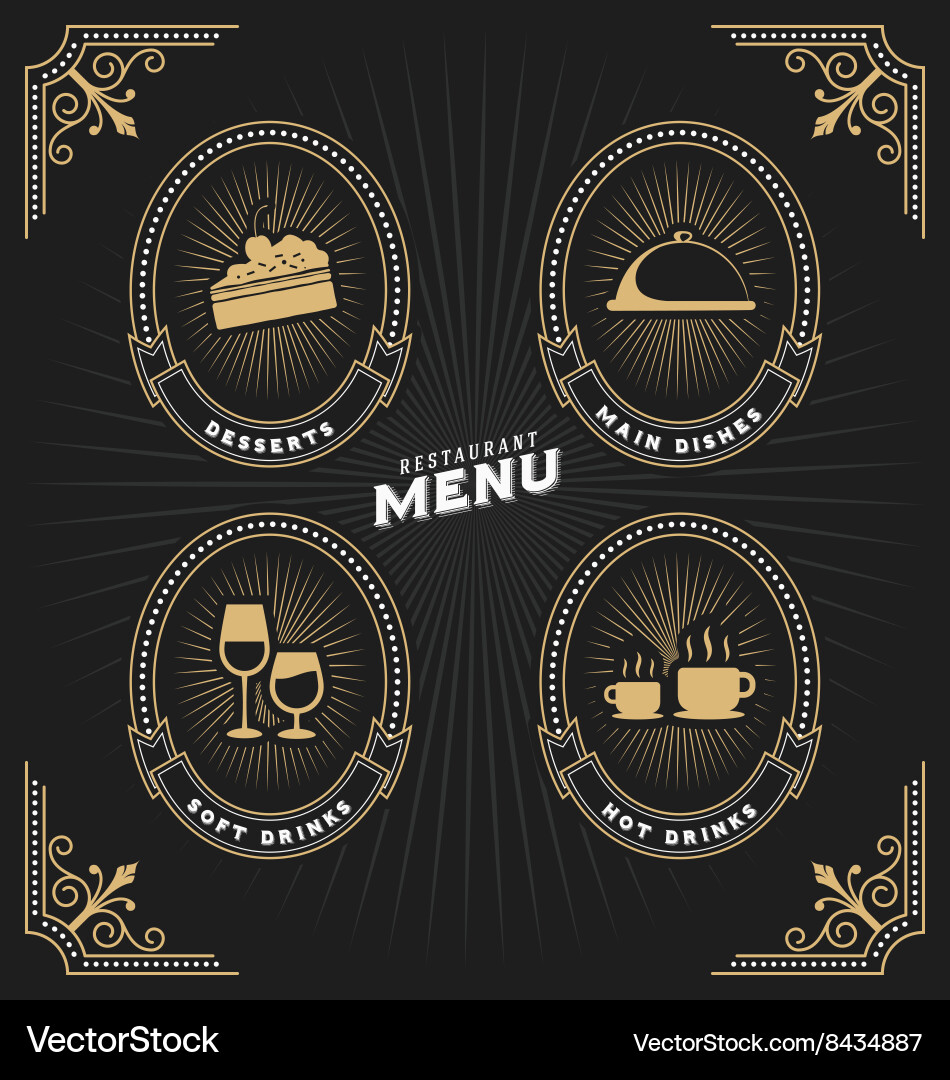 Luxury vintage frame and label for restaurant menu
