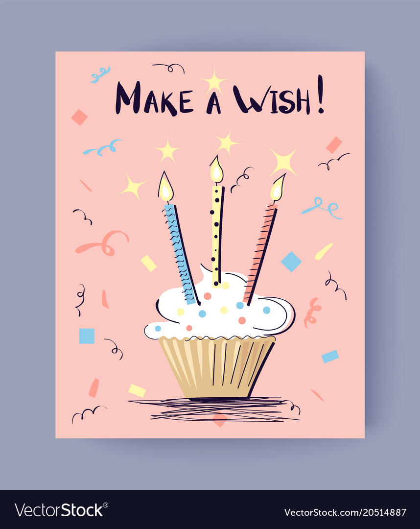 Make A Wish Birthday Congrats Royalty Free Vector Image