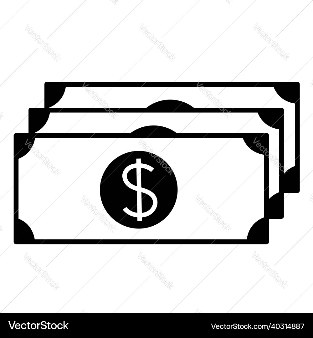 Money line dollar flat trendy icon Royalty Free Vector Image