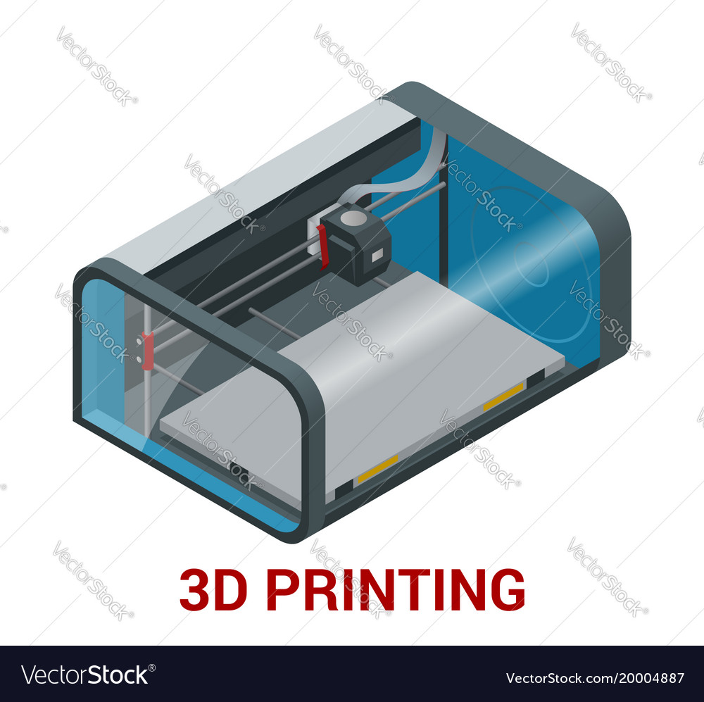 New generation of 3d printing machine printing a Vector Image