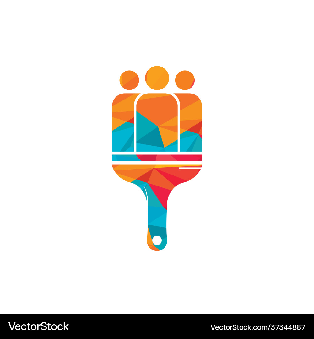 Paint brush and people icon design Royalty Free Vector Image