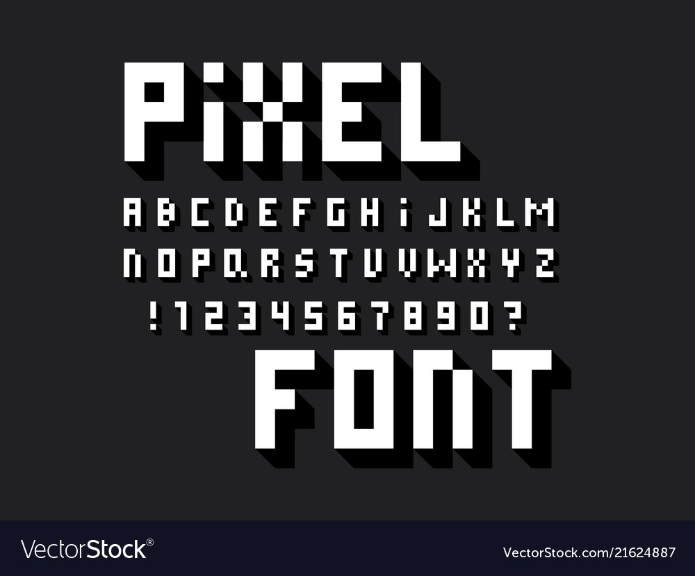 Pixel Font Vector Set Of Pixel Letters English Alphab Vrogue co