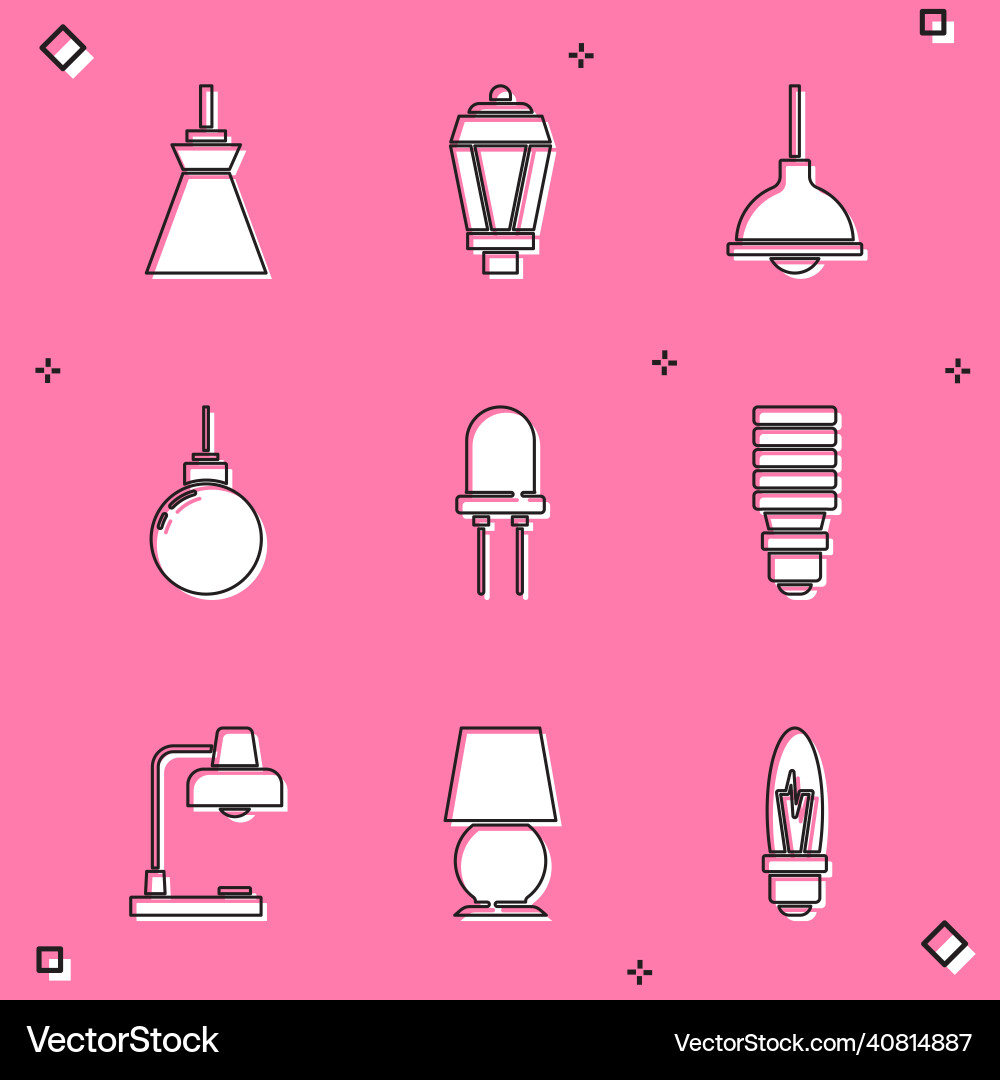 Set lamp hanging garden light lamp light Vector Image