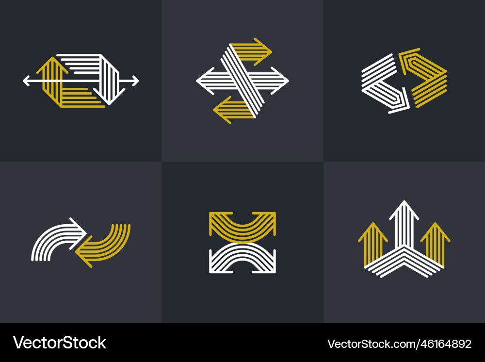 Arrow original logos set isolated pictogram Vector Image