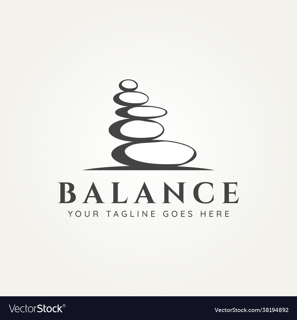 Balancing stone logo Royalty Free Vector Image