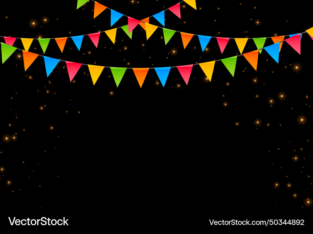Colorful pennant background for your party Vector Image
